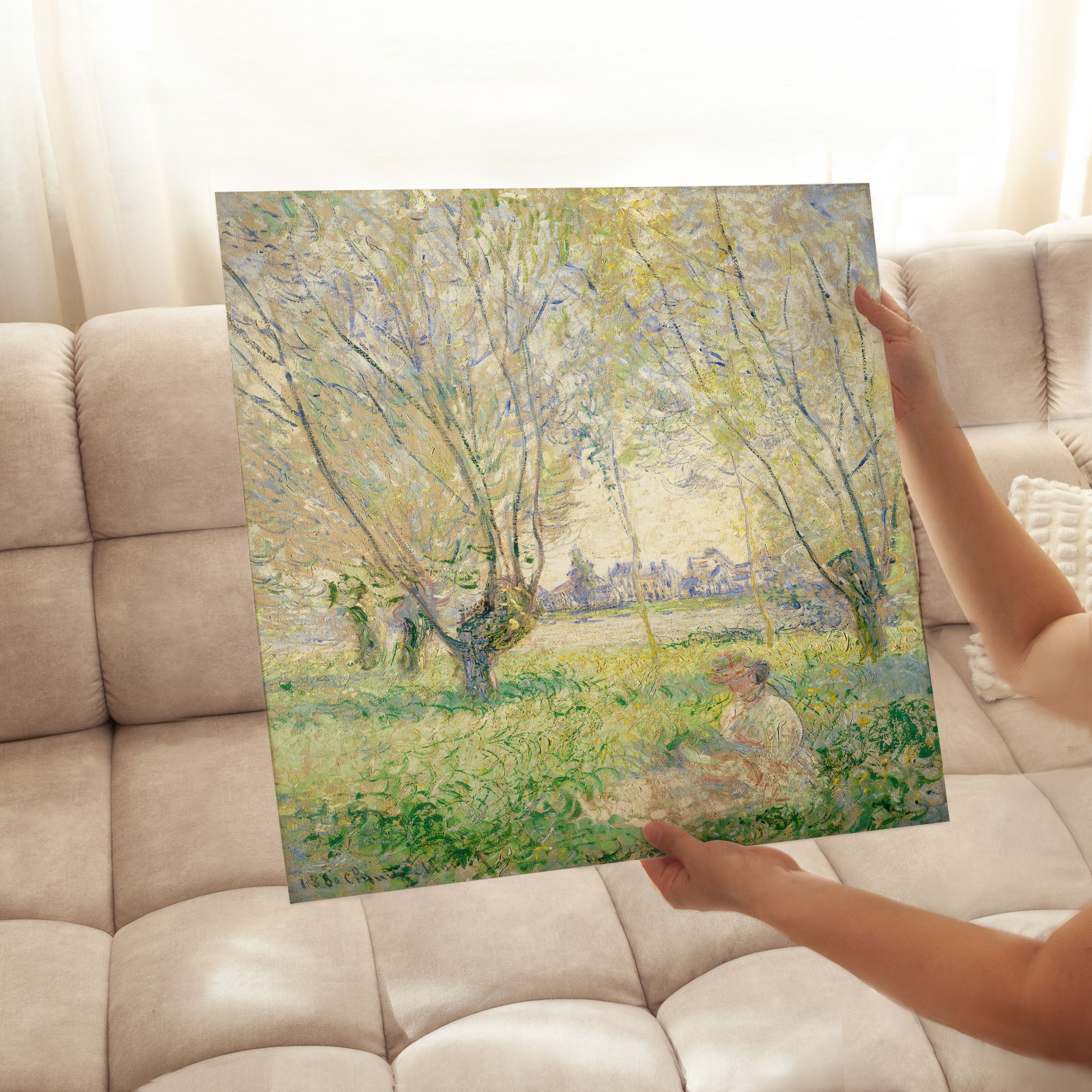 Charlton Home® Landscape and Nature Claude Monet - Woman Seated under the Willows Classical ...