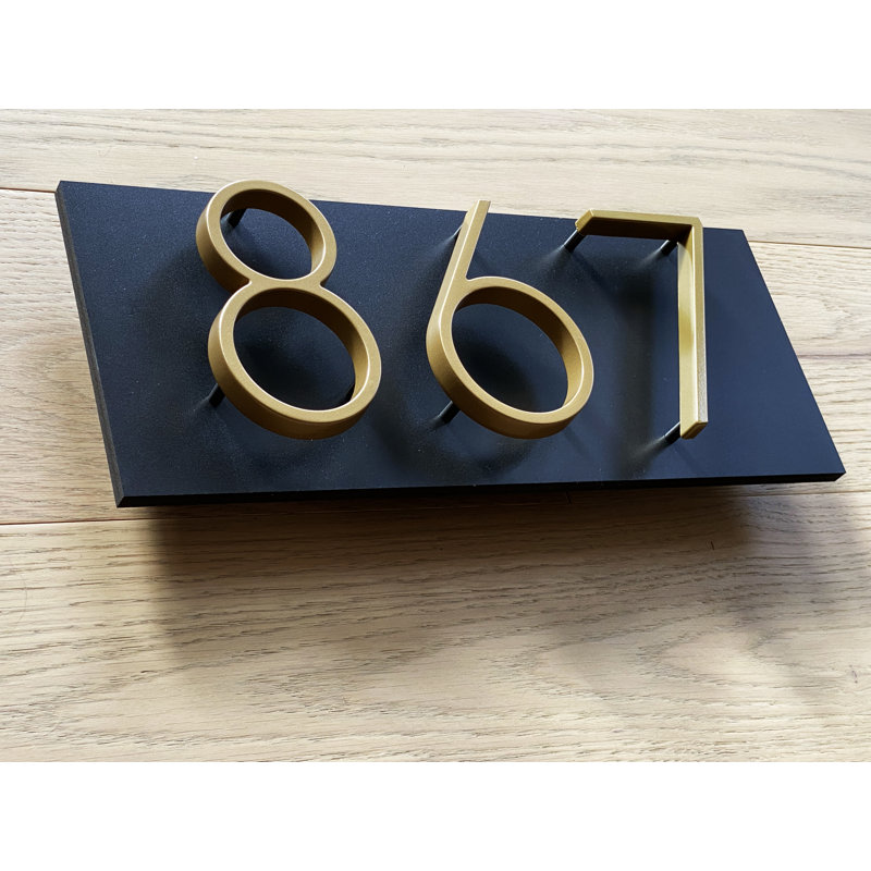 White Harmony Gold House Number - Wayfair Canada