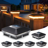 Crosslight Bronze Solar Powered Integrated LED Fence Post Cap Pack ...