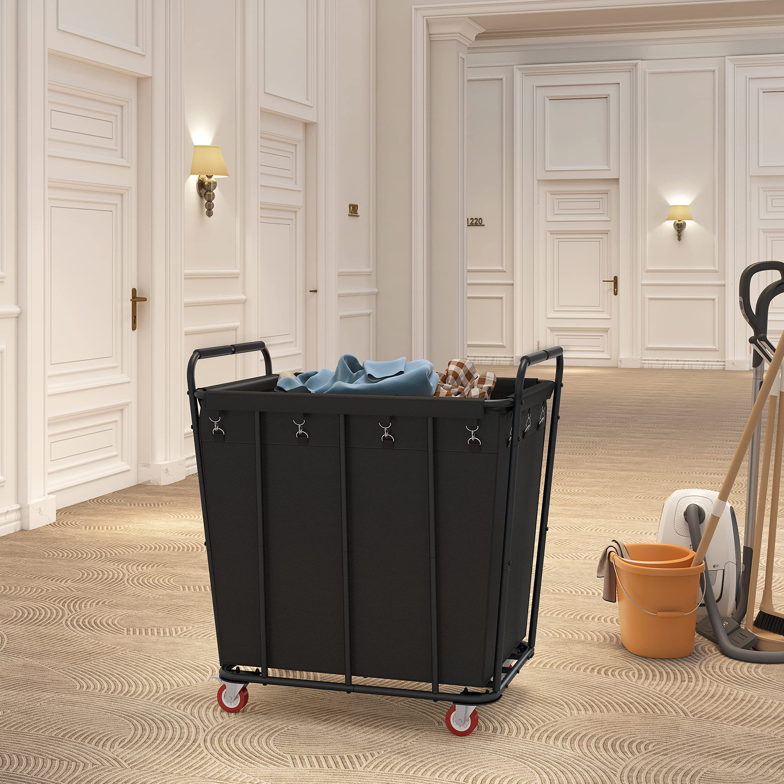 Rebrilliant Large Laundry Cart With Wheels | Wayfair