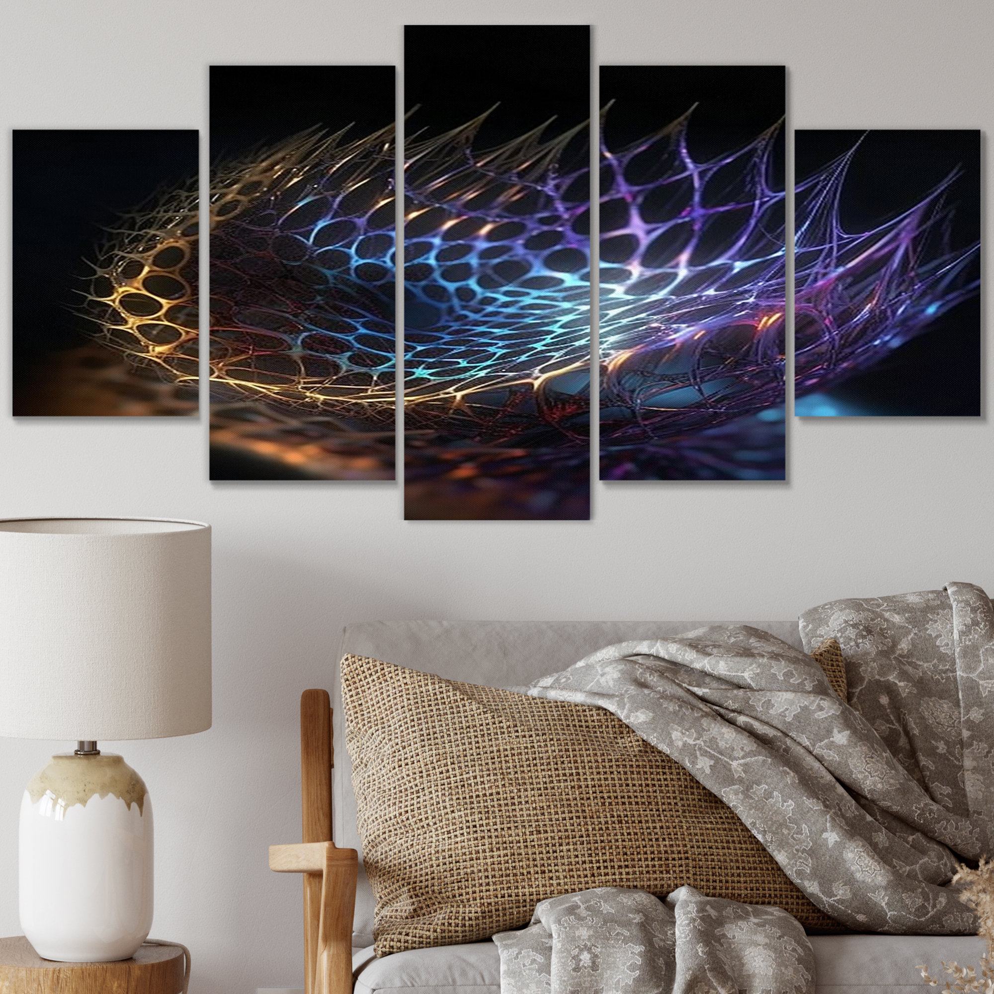 Design Art Infinity Net Space Matrix - Fractals Wall Art Living Room ...