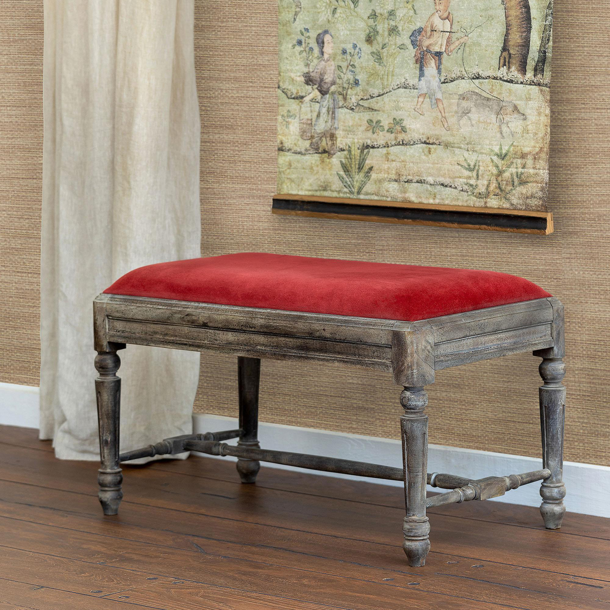 Park Hill Collection Manor Cotton Velvet Upholstered Bench | Wayfair