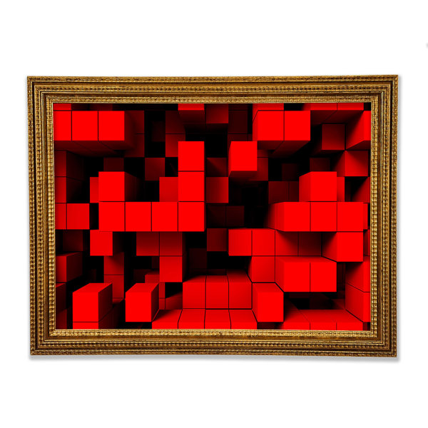 Bright Star Red Cubism - Single Picture Frame Art Prints | Wayfair.co.uk