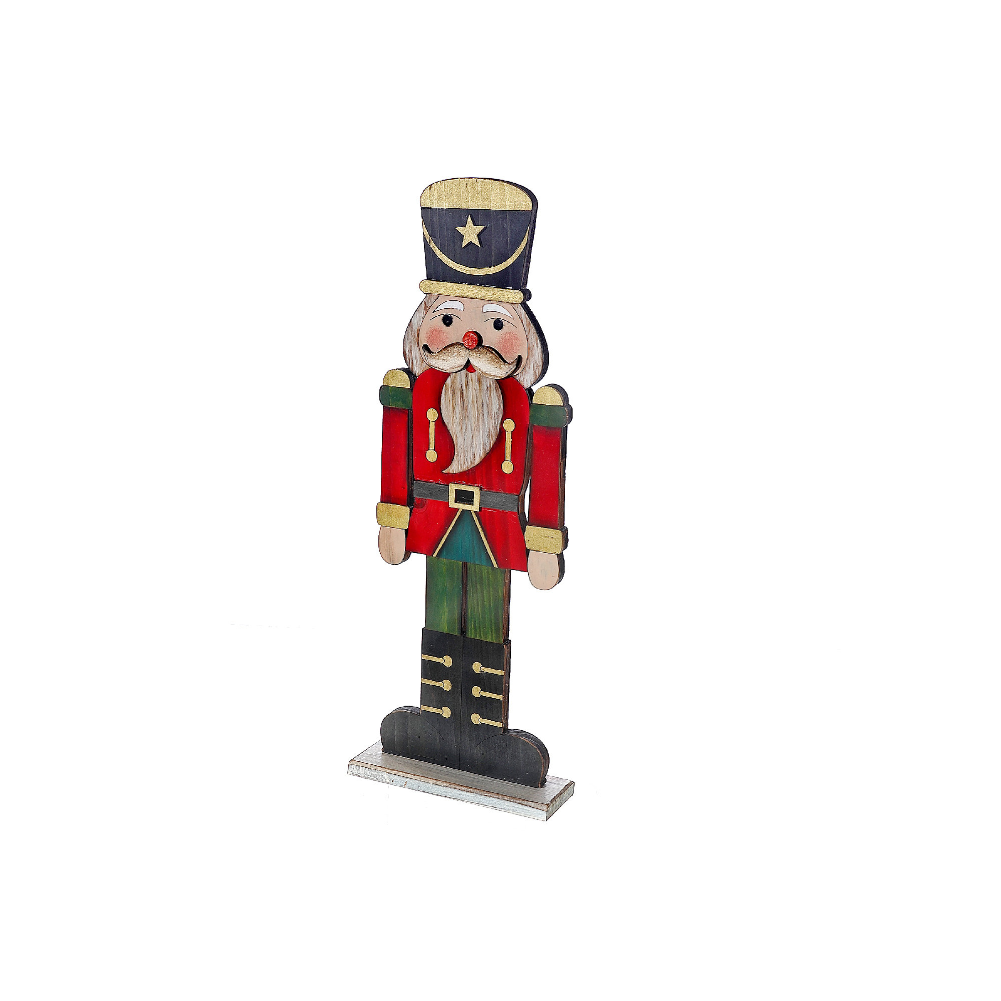 iH casadécor Christmas Wooden Nutcracker on Stand Black Hat | Wayfair