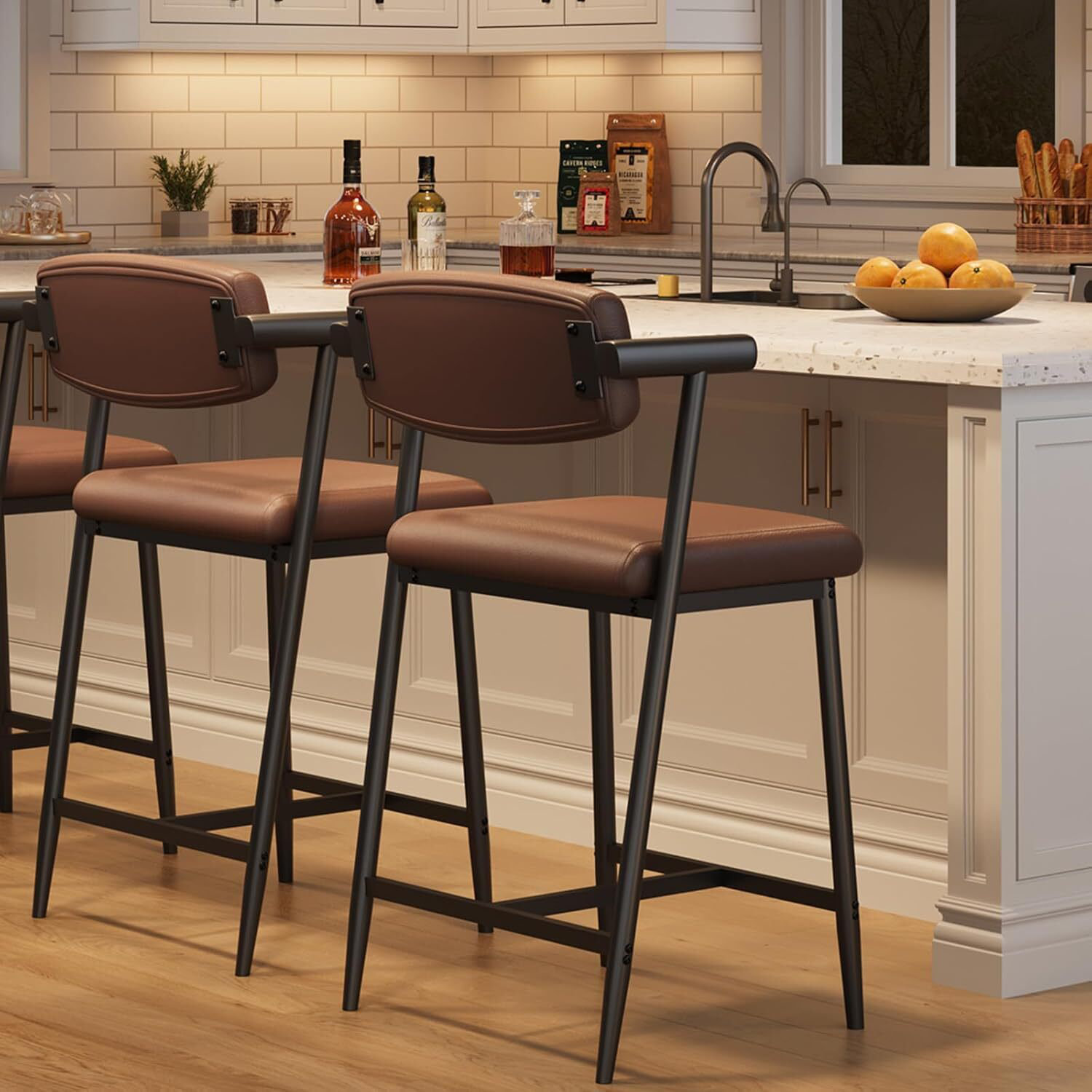 George Oliver Counter Height Bar Stools Set Of 2 With Arms | Wayfair