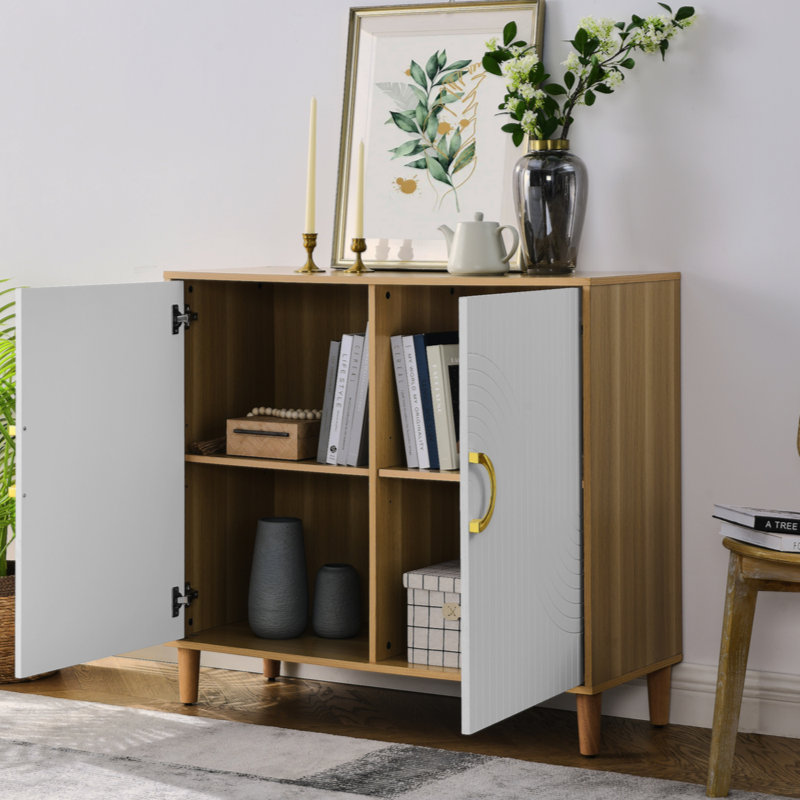 Mercer41 Most Comfortable Storage Cabinet With Doors And Shelves ...