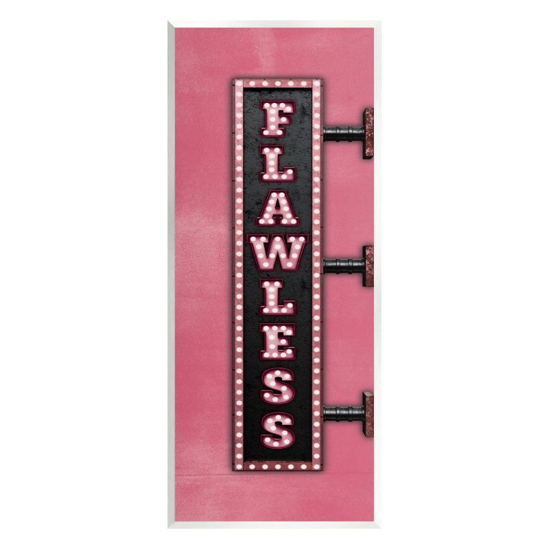 Stupell Industries Pink Flawless Retro Lights Sign Wall Plaque Art By ...