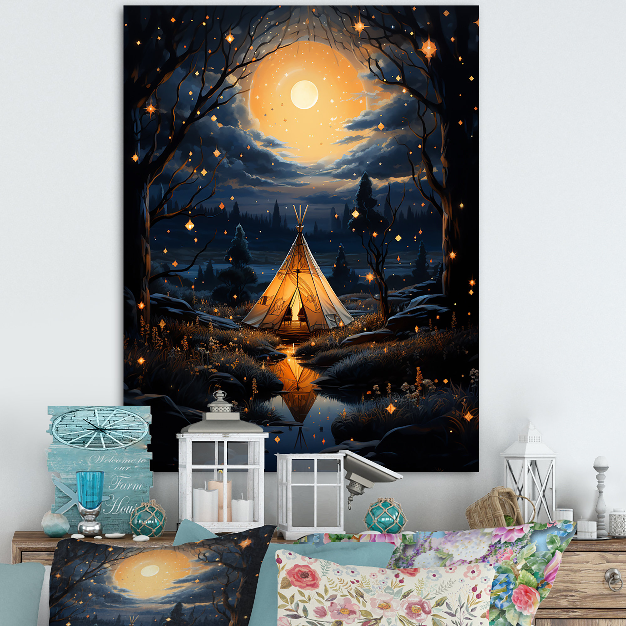 Winston Porter Blue Native Tipi Celestial Connections II - Cityscapes ...