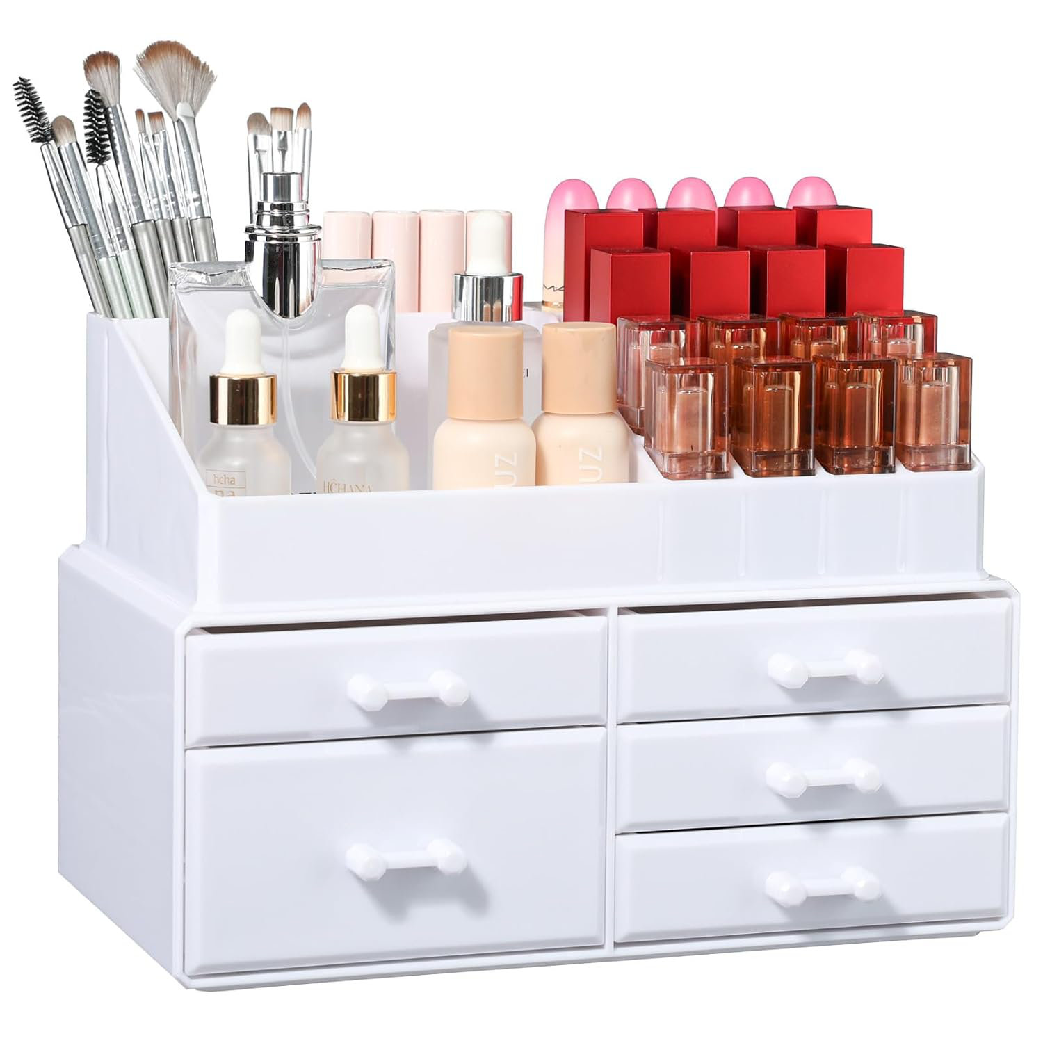 Latitude Run® Stackable Makeup Organizer - 5-Drawer Storage For Beauty ...