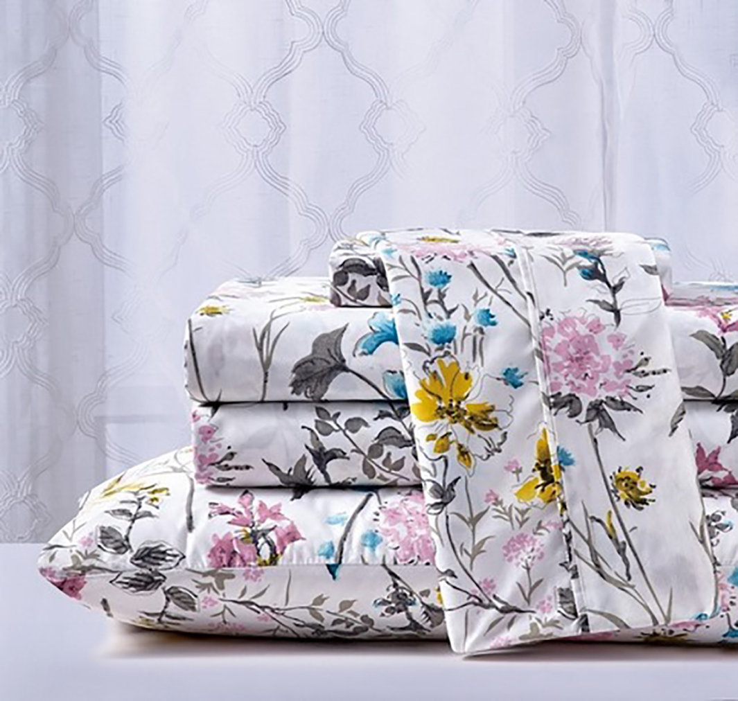 Bibb Home Egyptian Luxury 1800 Thread Count 4 pc Printed Sheet Sets ...