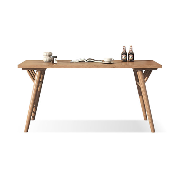 Corrigan Studio® Nut-brown Rectangular Solid Wood Dining Table | Wayfair