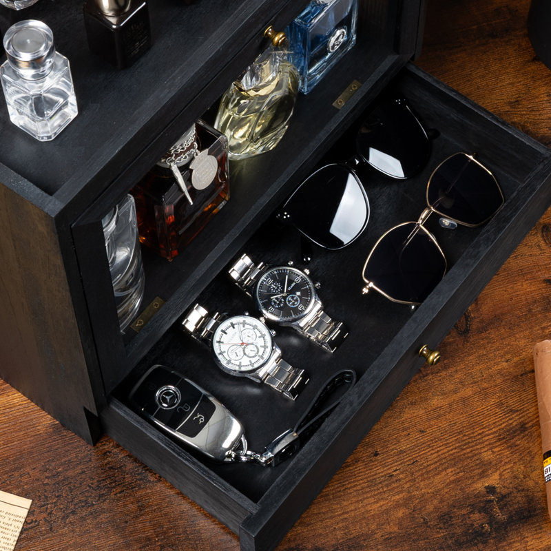 Emfogo Wooden Cologne Organizer For Men Multi-slide Tiers Of Standing ...