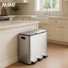 OSTBA APPLIANCE 45L Kitchen Recycling Bin, 3 Compartments Stainless ...