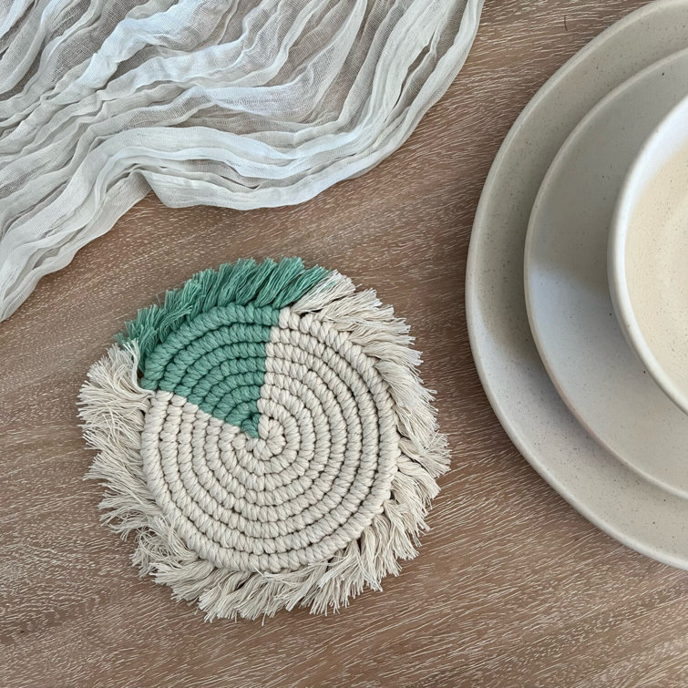 Dakota Fields Cotton Round 4 Piece Coaster Set | Wayfair