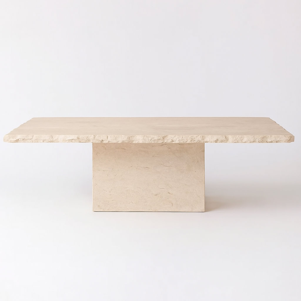 BETACH Genuine Travertine Stone Indoor/Outdoor Coffee Table ...