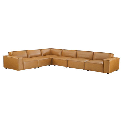 Modway Restore 7-Piece Vegan Leather Sectional Sofa | Wayfair