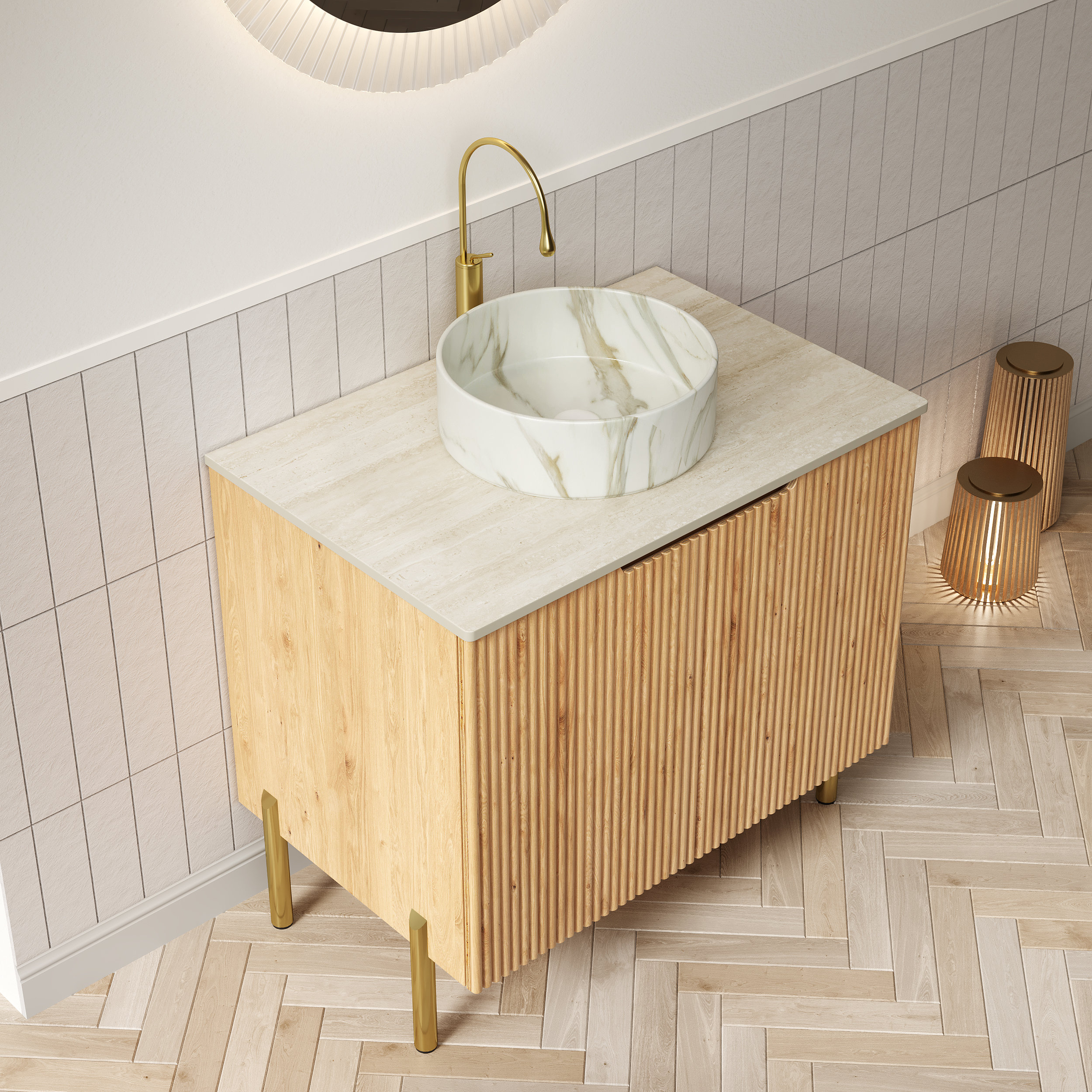 Mercer41 Turio Bathroom Vanity With Sink, Freestanding Plywood Bathroom ...