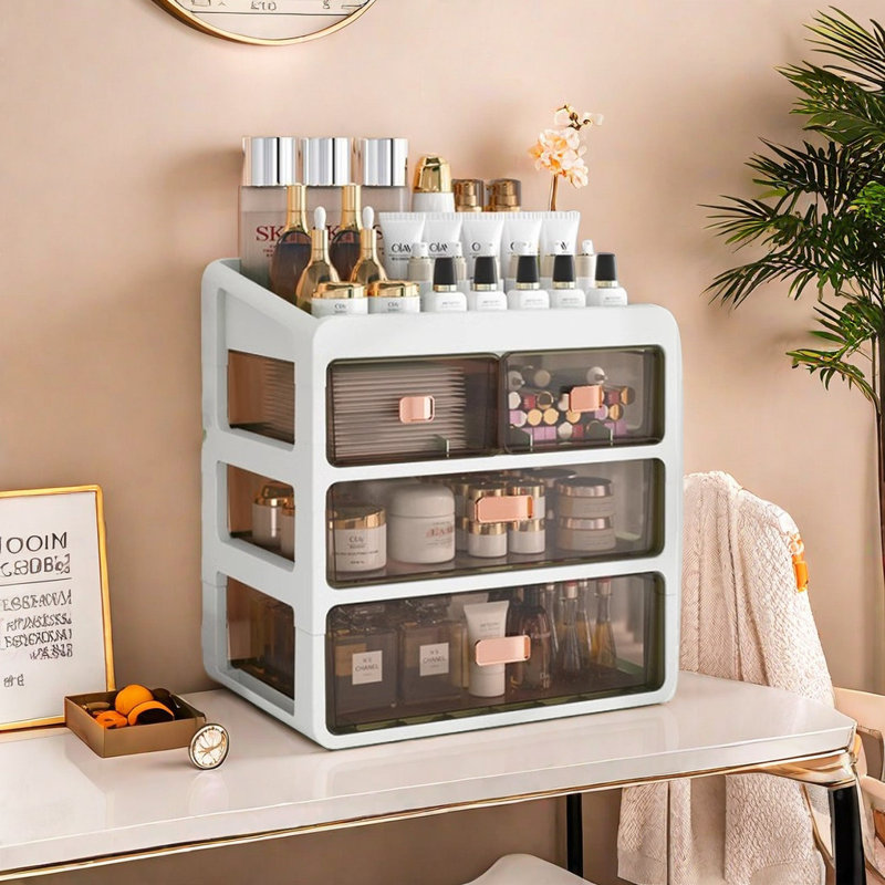 Rosem May Large Capacity Desktop Beauty Organizers Plastic Makeup ...