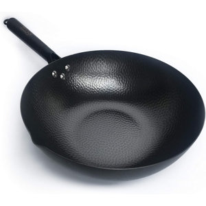 Anadea 10'' Non-Stick Carbon Steel Stainless Steel Wood Wok | Wayfair