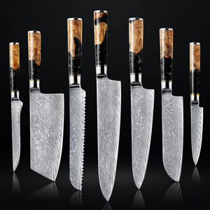 Senken Knives Japanese Kitchen Knife Set Forged From 67-layer Damascus ...