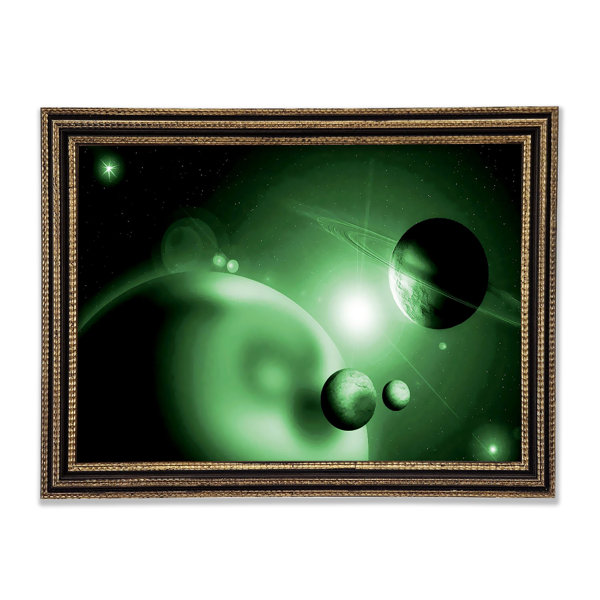 Ebern Designs Green Planets - Single Picture Frame Print | Wayfair.co.uk
