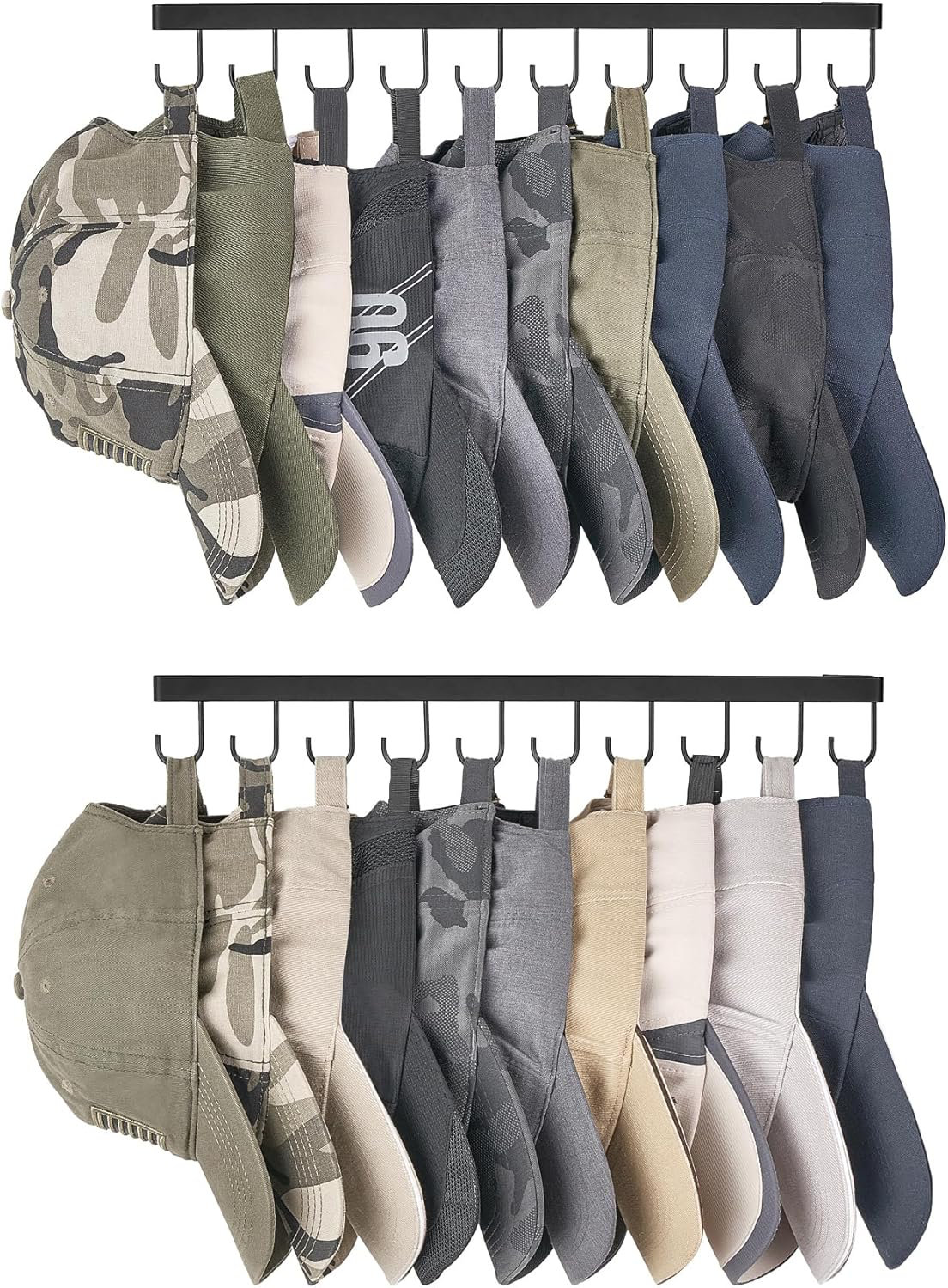 Rebrilliant Hat Rack For Wall Hat Storage Organizer For 20 Baseball ...