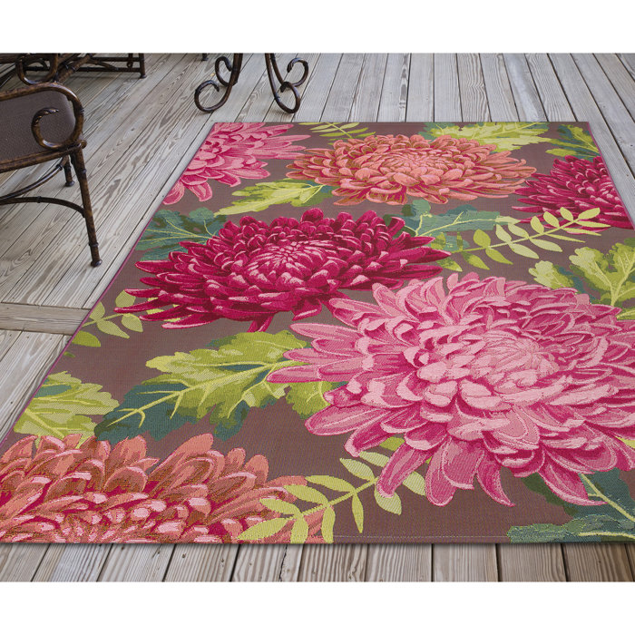 Lark Manor Akera Pink/Green/Plum Indoor/Outdoor Rug & Reviews | Wayfair