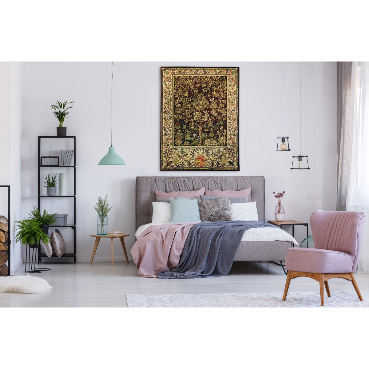 Fine Art Tapestries "Tree of Life" Umber BW Tapestry & Reviews | Wayfair