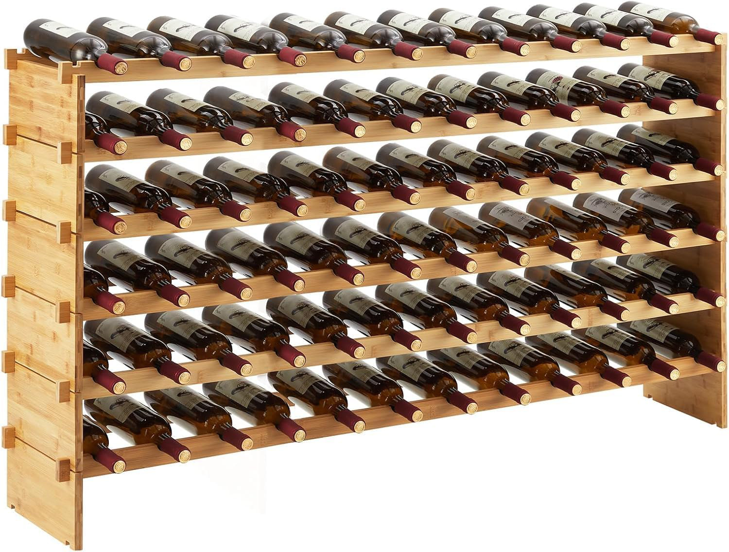 Latitude Run® Stackable Modular Wine Rack, 4 Tier Wooden Wine Storage ...