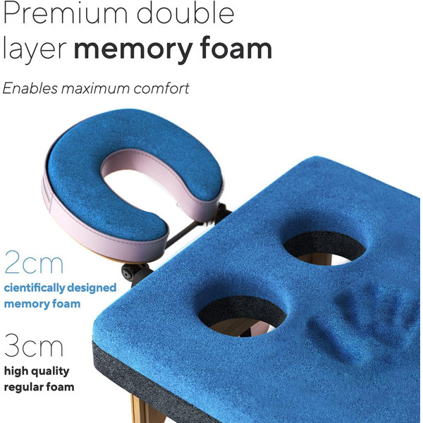 Luxton Home Premium Memory Foam Massage Table with Custom Breast Holes ...