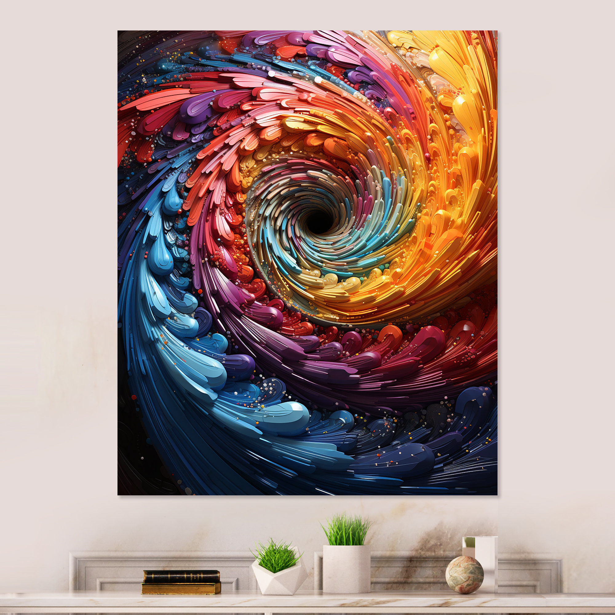 Ivy Bronx Solitary Spiral Colorful Arc Rainbow II - Abstract Spirals ...