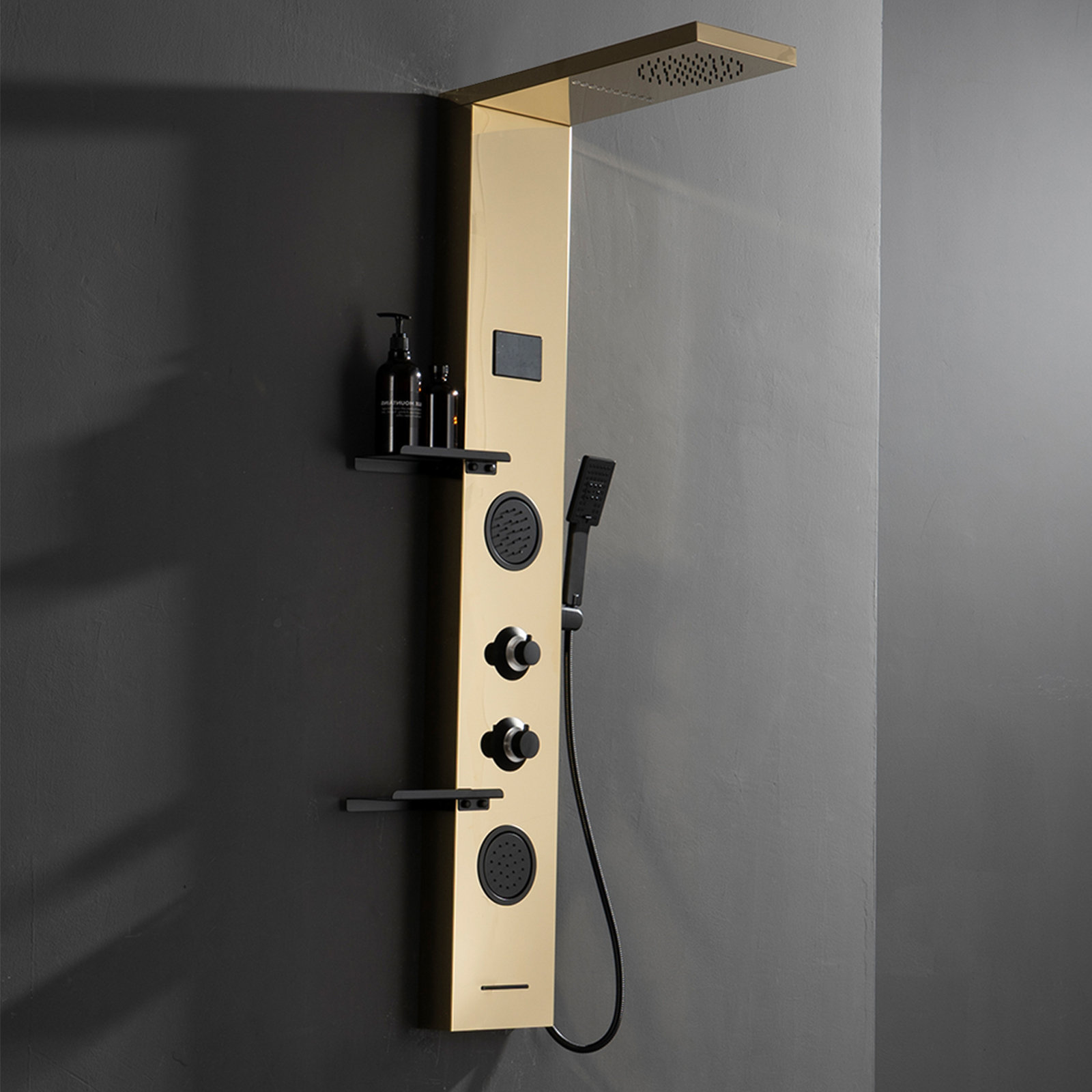 Greenspring Dual 4-In-1 2-Jet Rainfall Shower Panel System With ...