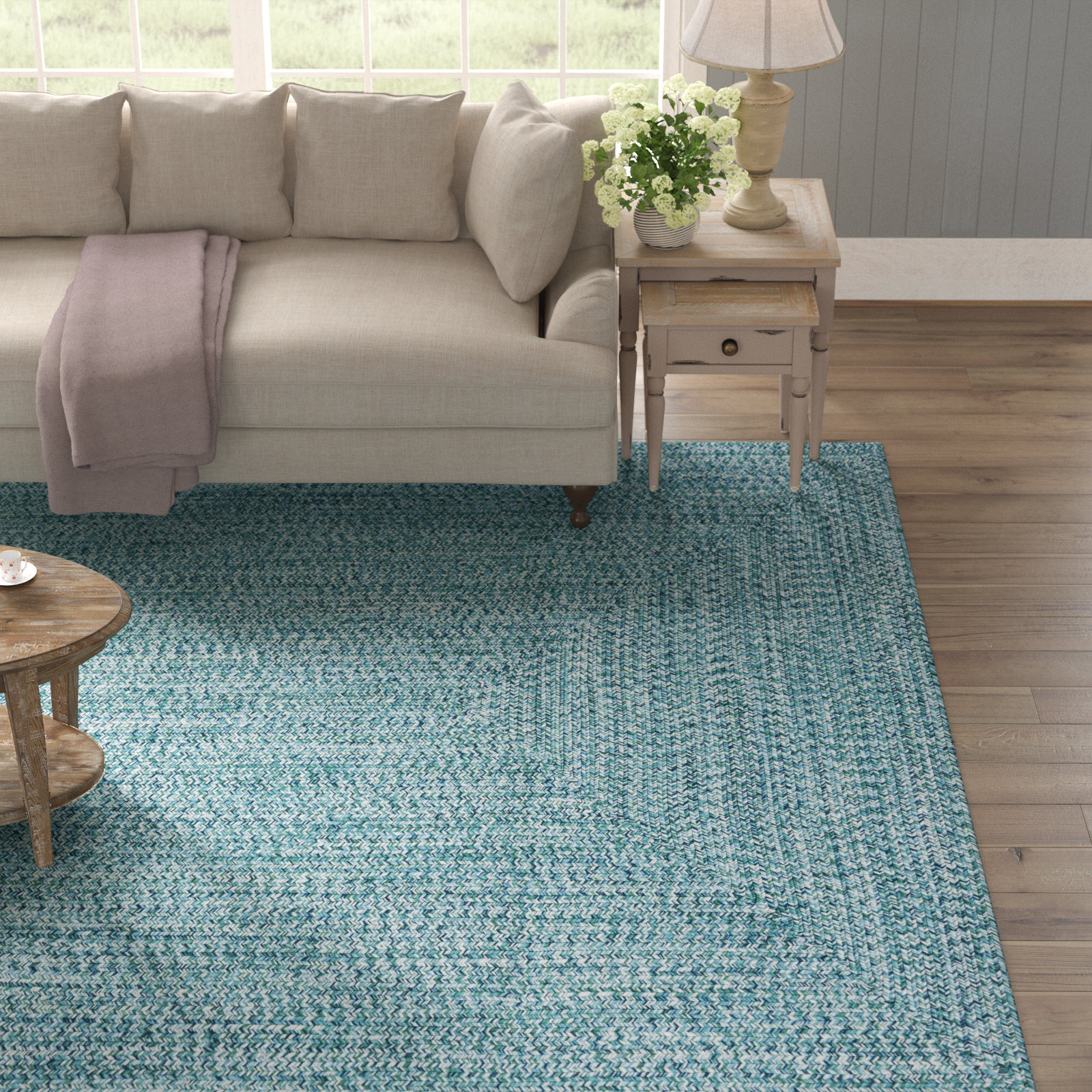 Laurel Foundry Modern Farmhouse Trombley Braided 201 Area Rug In Teal ...