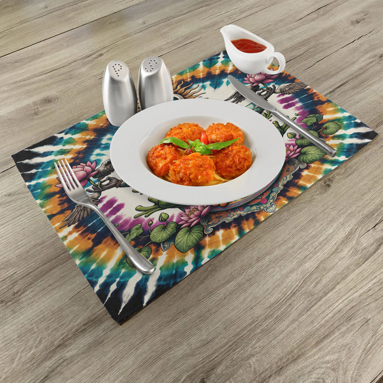 Ambesonne Polyester Lime Green Apricot Teal Rectangle Placemat | Wayfair