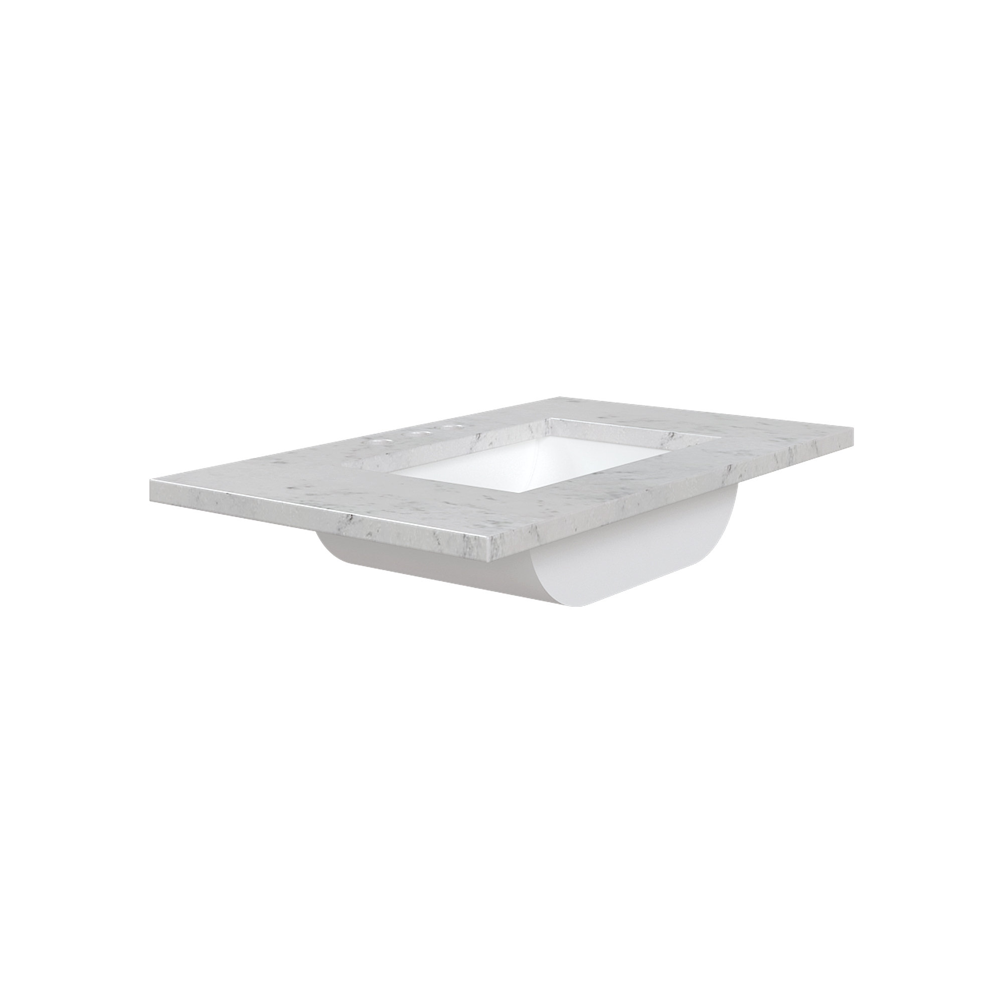 Magickwoods 31'' Marble Single Vanity Top with Sink Faucet Holes | Wayfair