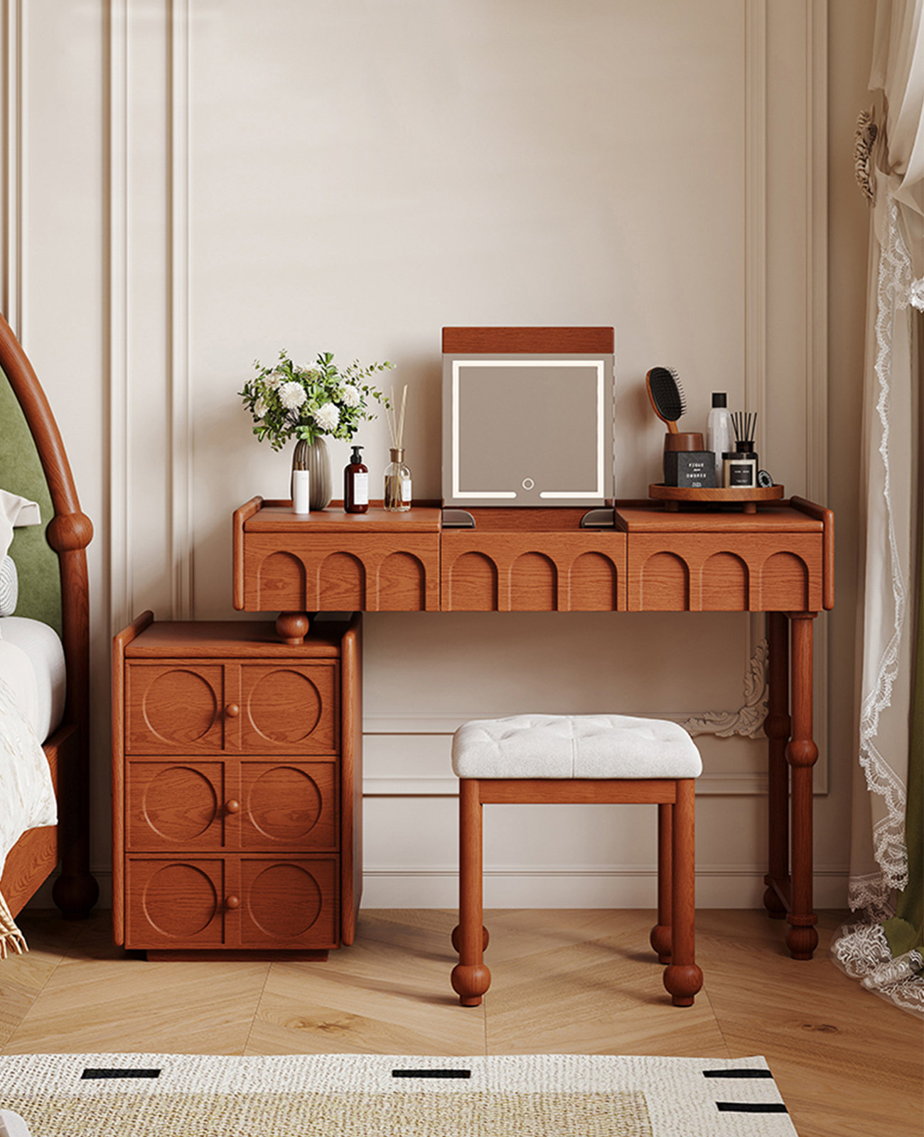 Canora Grey French Clamshell Chest Of Drawers With Makeup Vanities ...