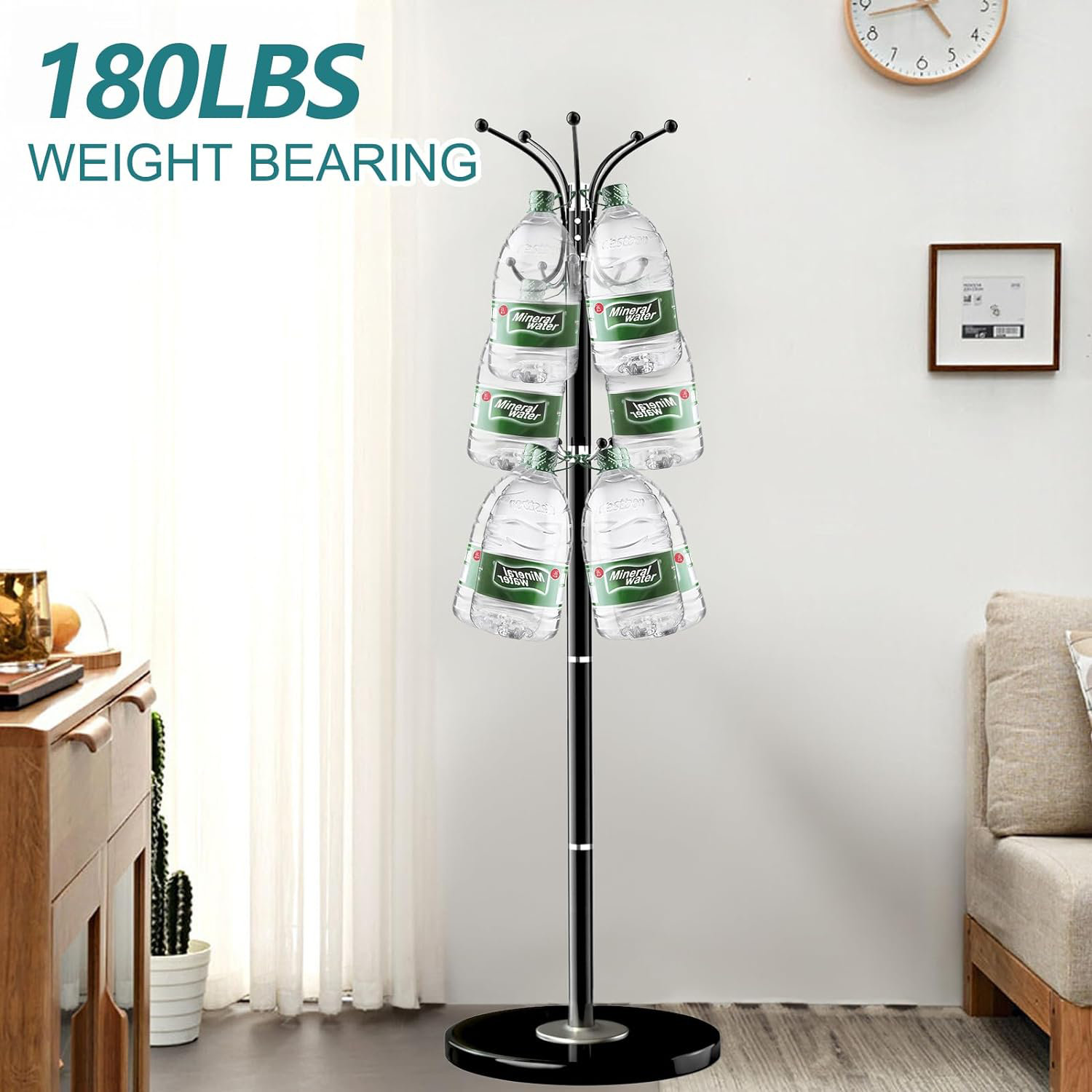 Latitude Run® Coat Rack with Natural Marble Base, Metal Freestanding ...