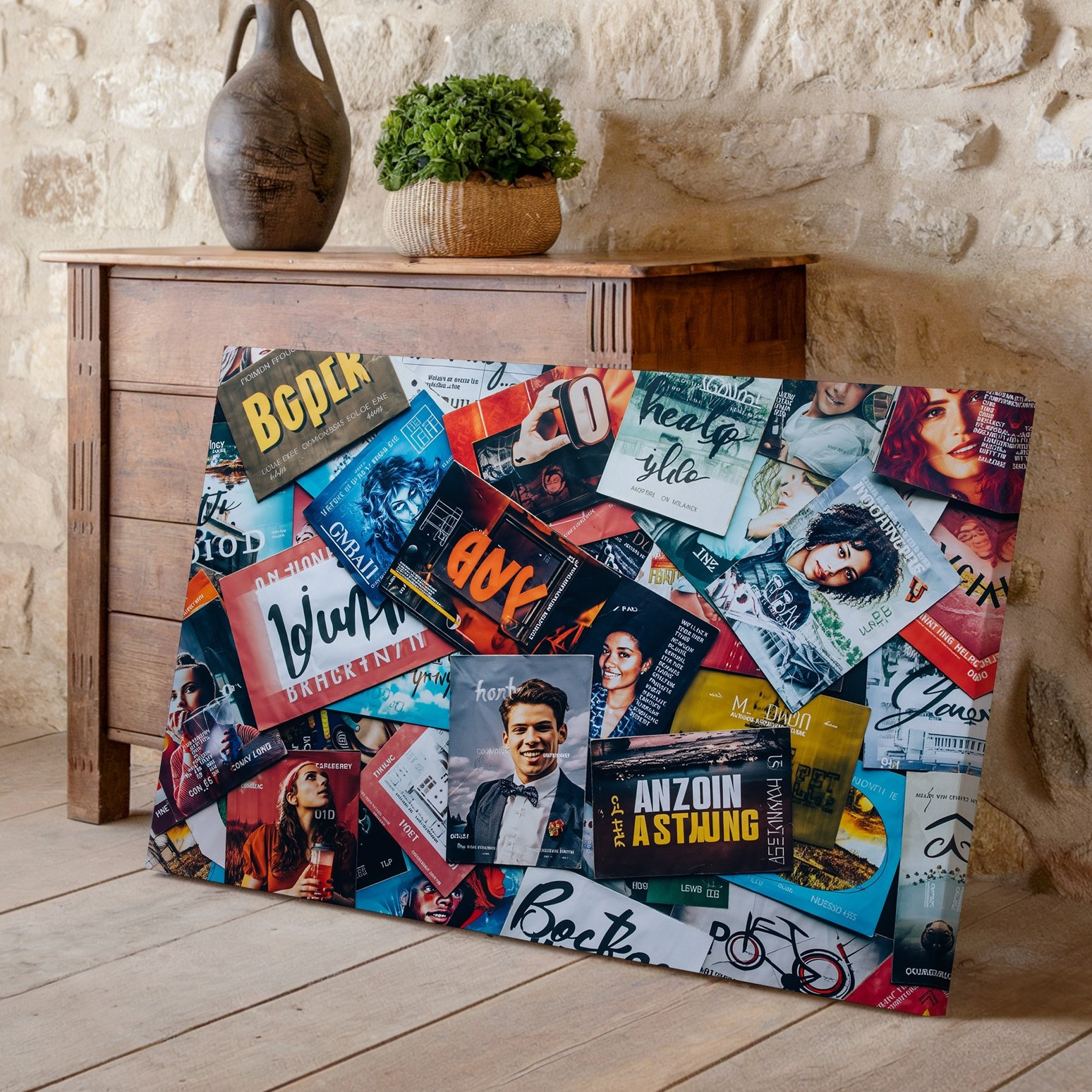 Winston Porter Canvas A Vibrant Collage Of Music Album Covers And ...