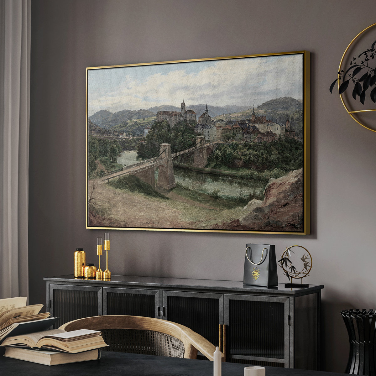 Winston Porter Vintage Landscape - CDL - Floater Frame Print on Canvas ...