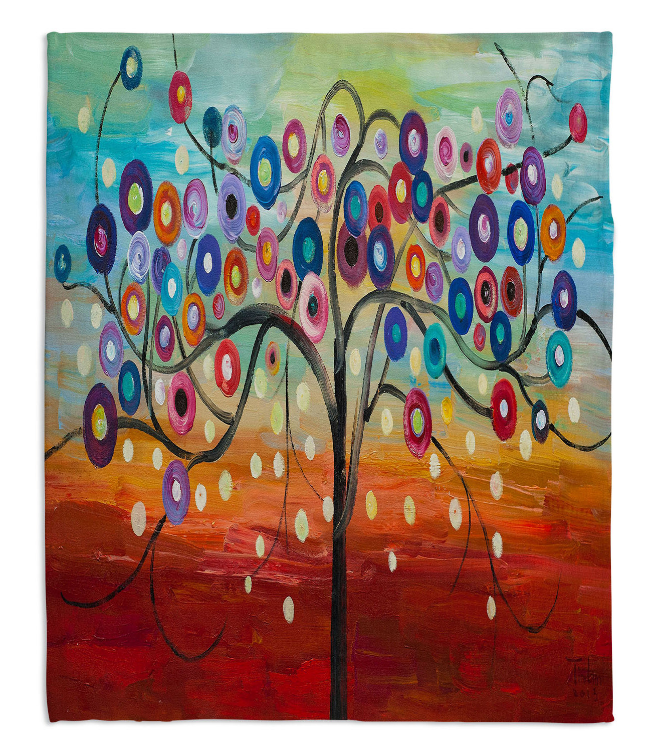 DiaNoche Designs Color Tree Xiv Soft Sherpa Blanket | Wayfair