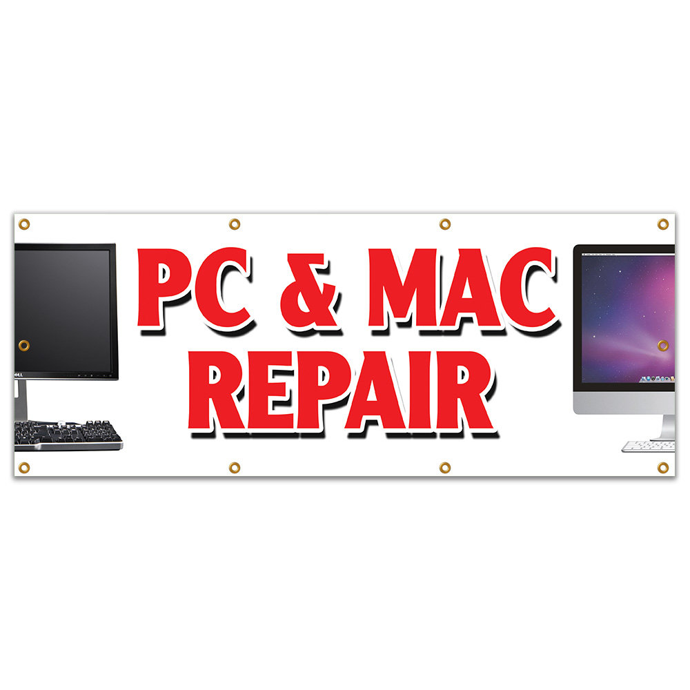 SignMission PC and Mac Repair Banner Sign | Wayfair
