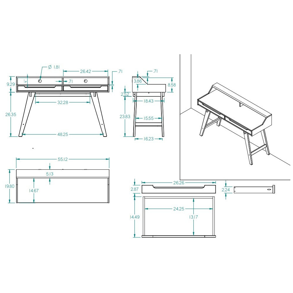 Wade Logan® Blainey Desk with Hutch & Reviews | Wayfair