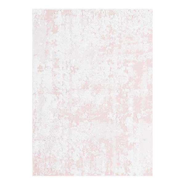 17 Stories Piersiak Cotton Pink Rug | Wayfair