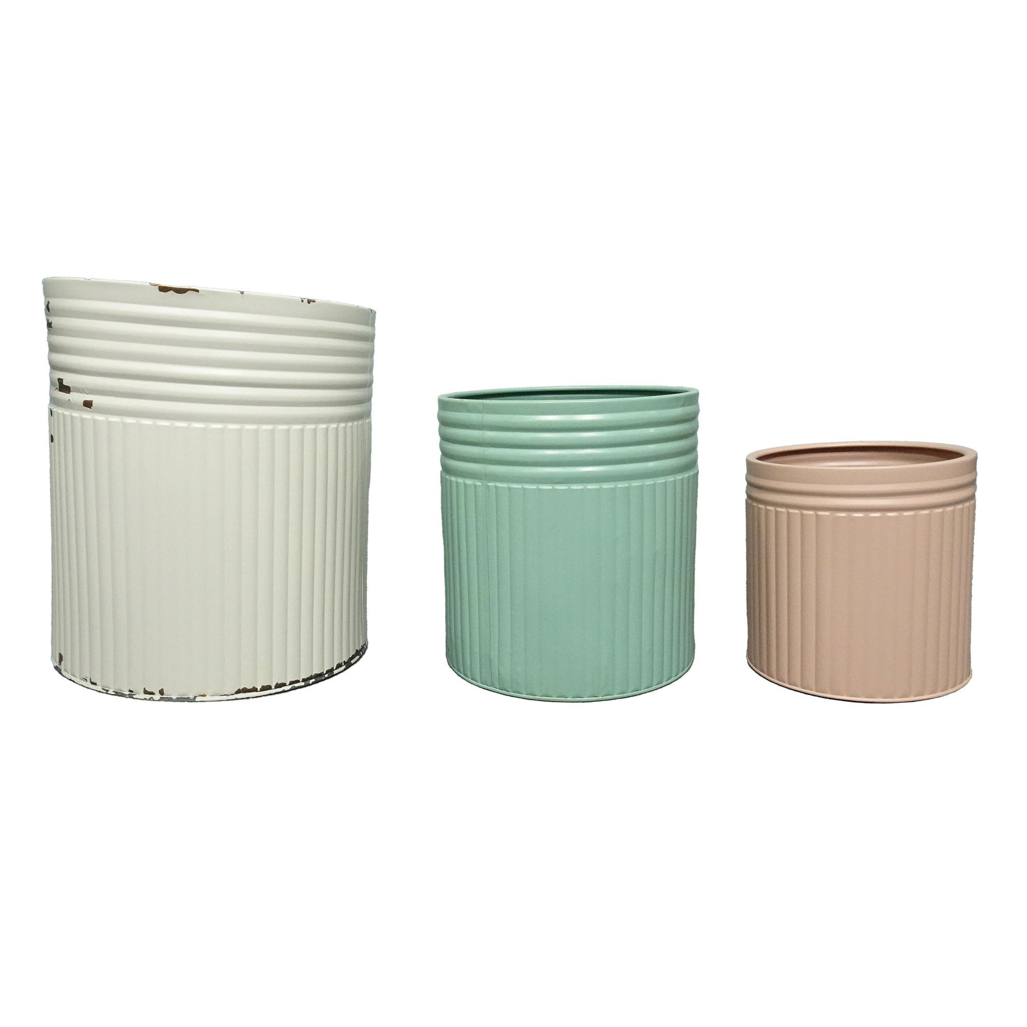17 Stories VIP Metal 14 in. Multicolor Embossed Buckets Drainage with ...
