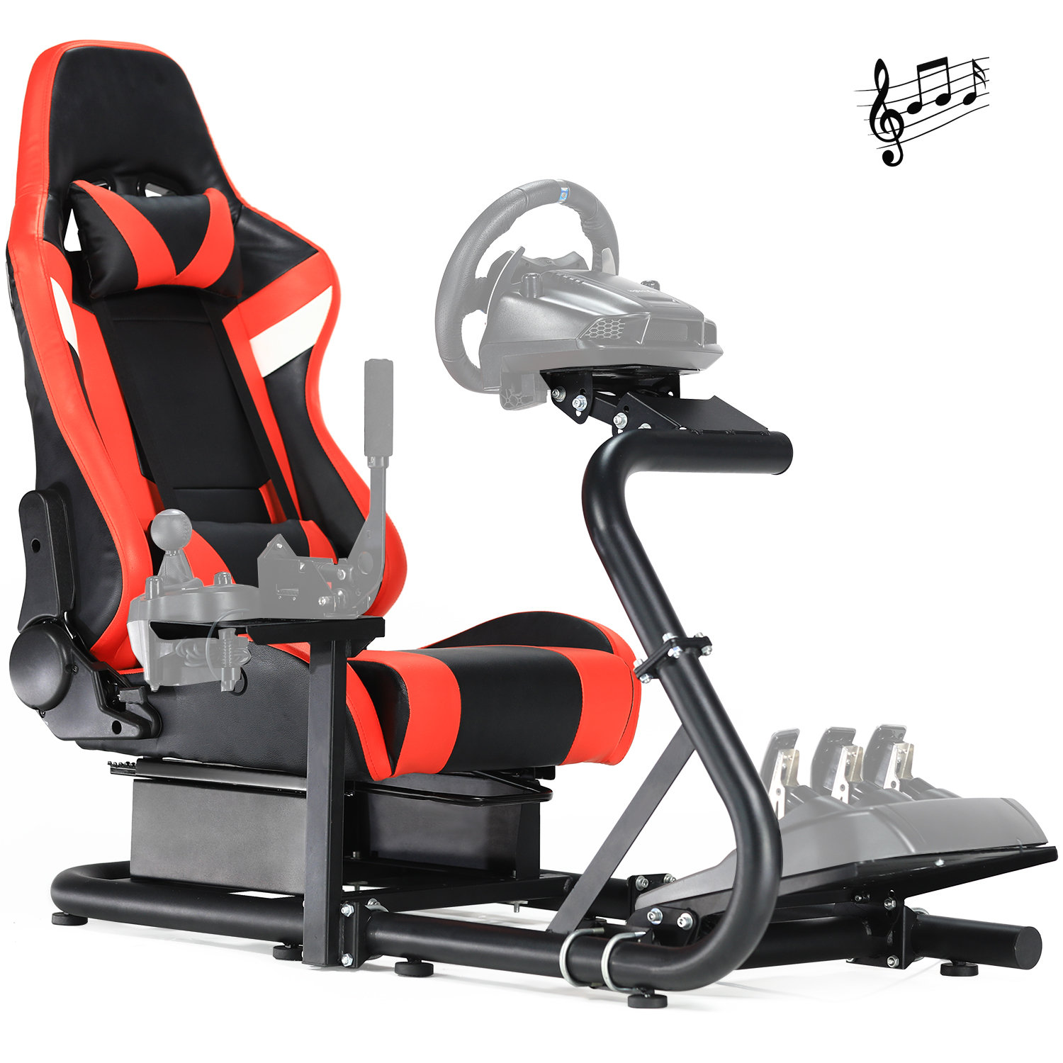Inbox Zero Racing Sim Cockpit Bluetooth Speakers Gaming Chair ...