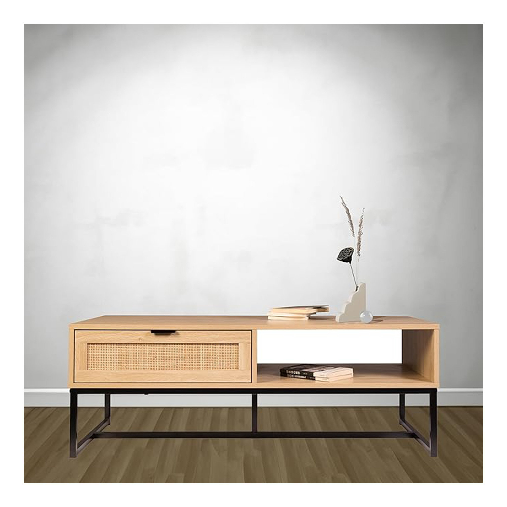 Dakota Fields Cove Coastal Modern TV Stand With Storage Cubby And ...