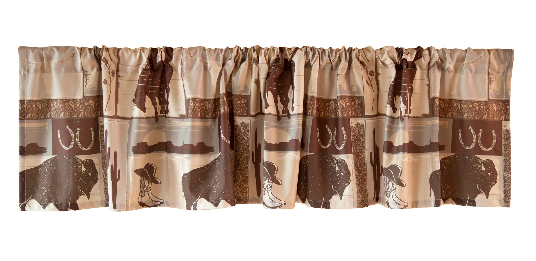 Carstens Inc. Wrangler Vintage Cowboy Western Window Valance 18" X 84 ...