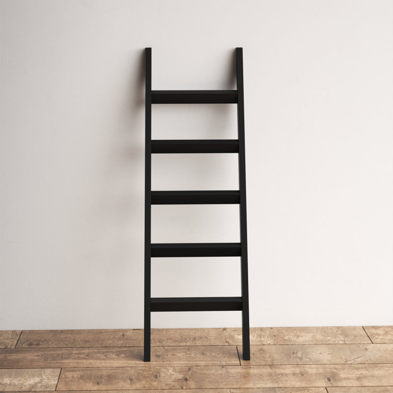 Kelly Clarkson Home 57.9'' Tall Black Wood Blanket Ladder "& Reviews ...