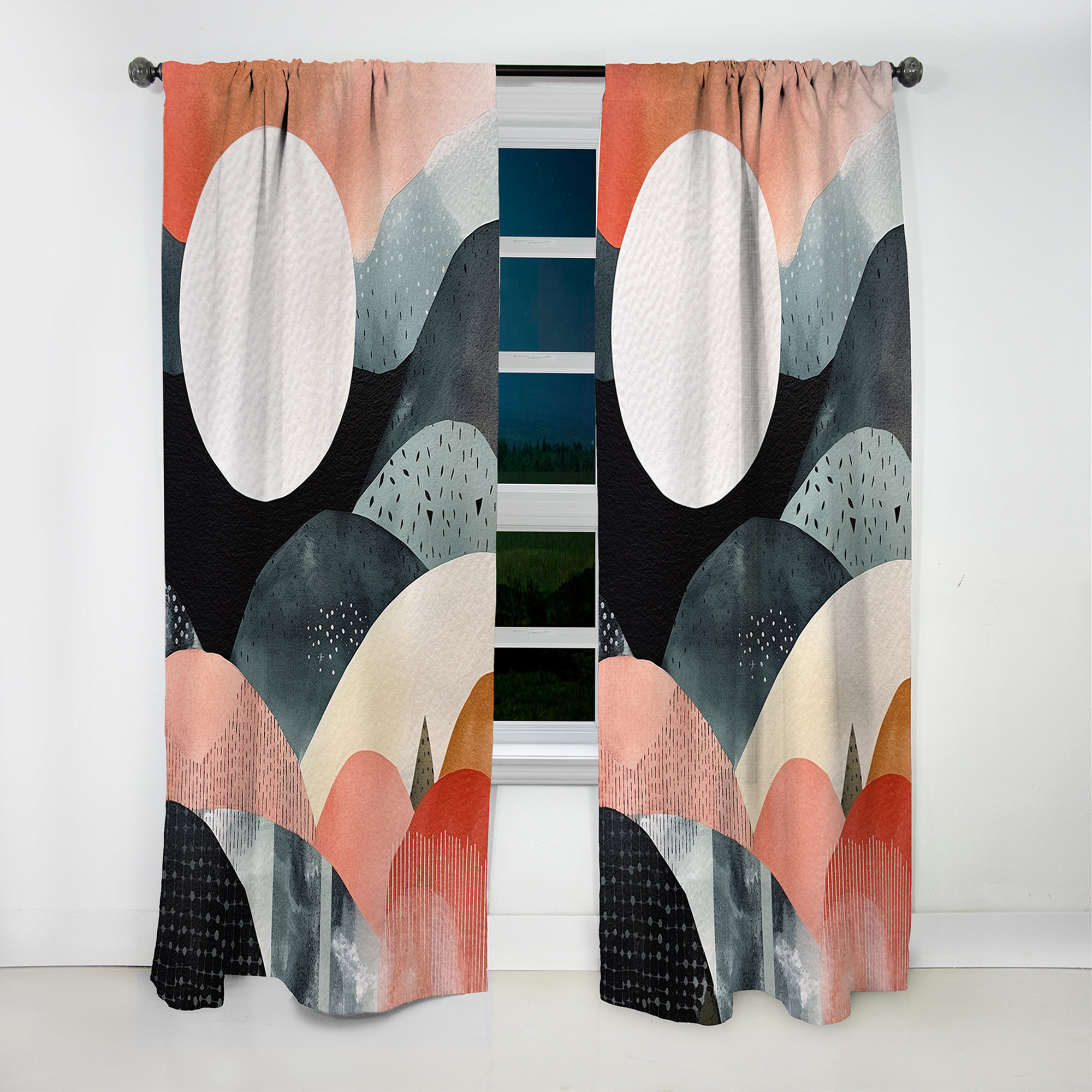 Design Art Nordic Elegance Bold Landscape - Scandinavian Curtain ...