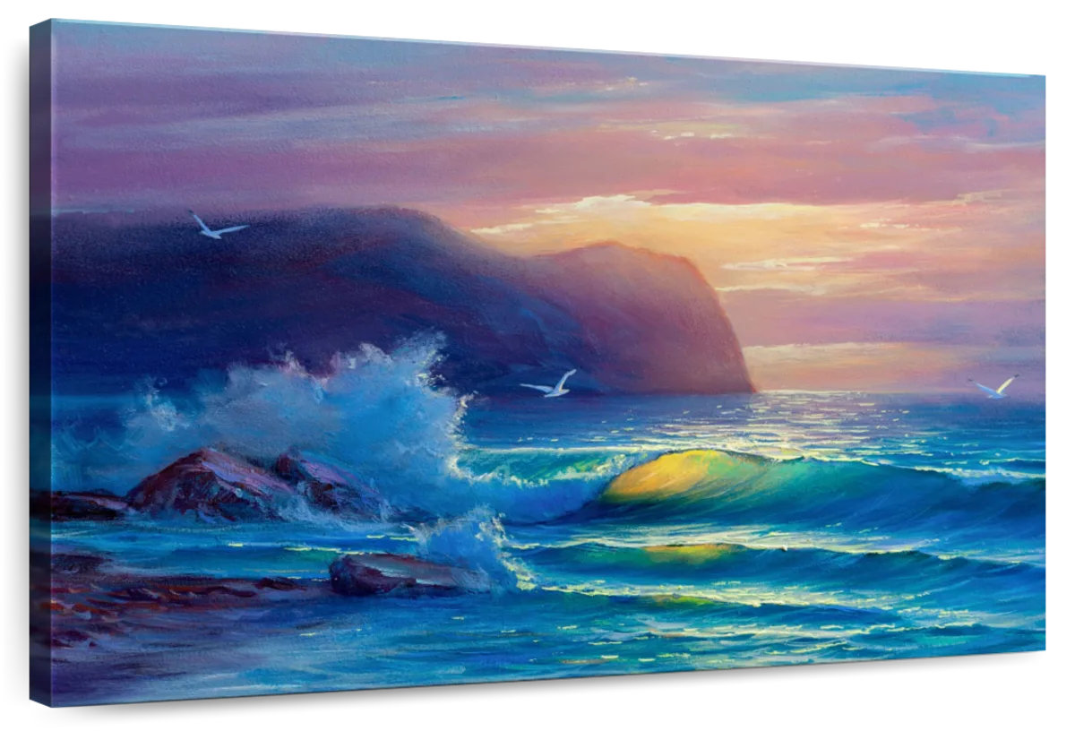 Beachcrest Home™ Gillard Twilight Waves | Wayfair